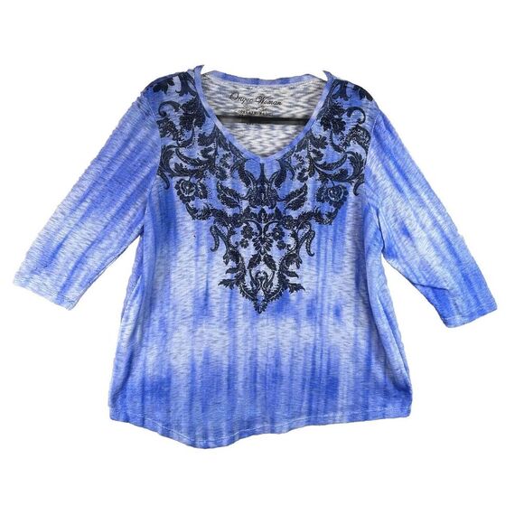 Reba | Tops | Womens Top Plus Sz X Studded Embellished Paisley Western ...